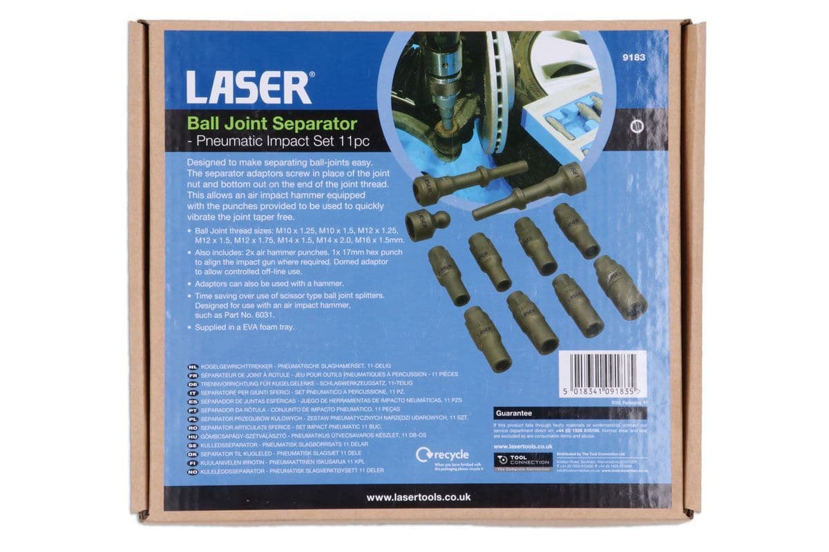 Laser Tools 9183 Ball Joint Separator & Pneumatic Impact Set 11pc