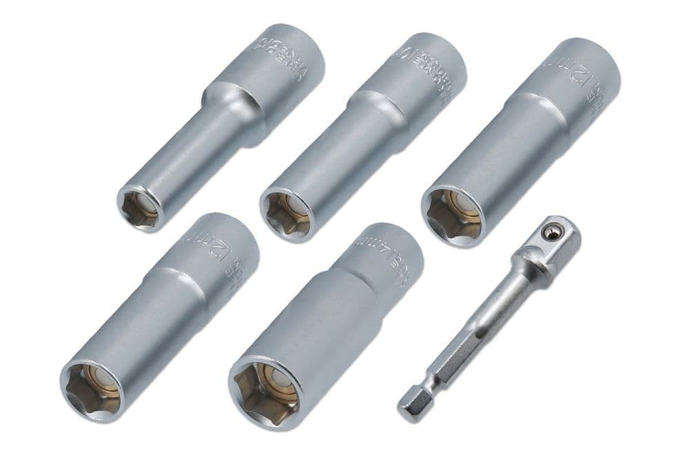 Laser Tools 9267 Deep Magnetic Sockets Set with Power Bit Adaptor 3/8"D ...
