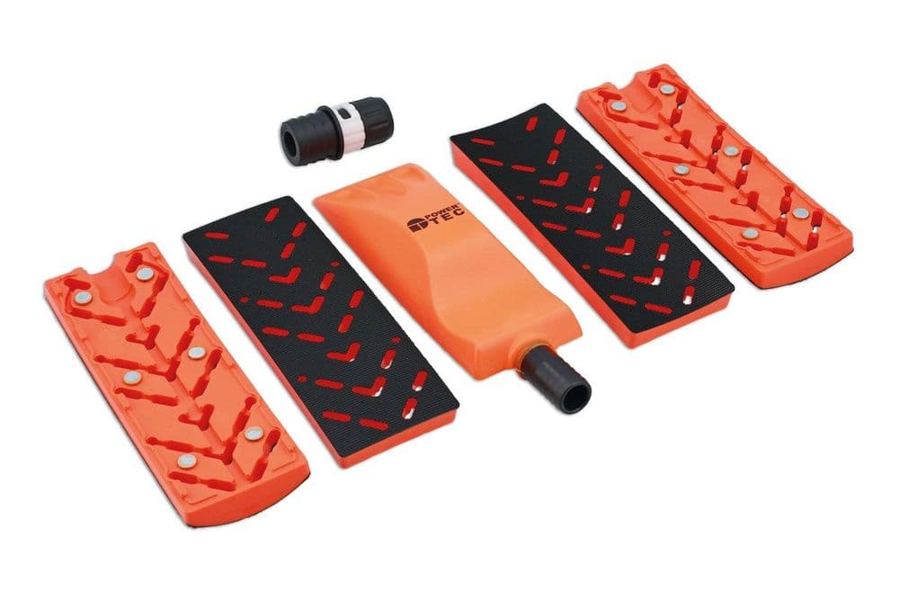 Power-Tec 92709 Sanding Block with Dust Extraction 5pc - 70 x 198mm