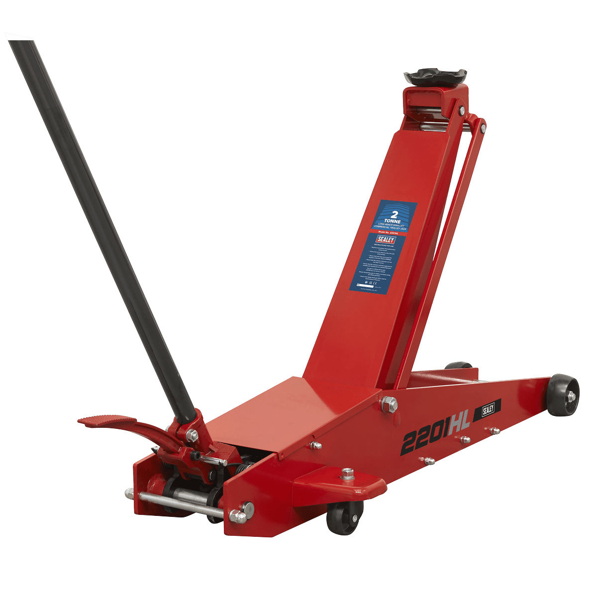 Sealey 2201HL Trolley Jack 2 Tonne Long Reach High Lift Commercial