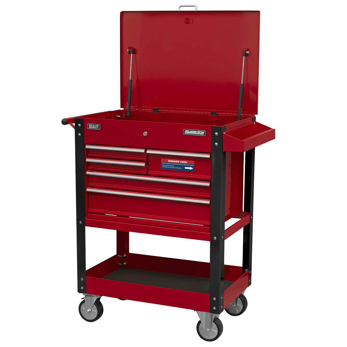 Sealey AP890M Heavy-Duty Mobile Trolley with 5 Drawers and Lockable Top