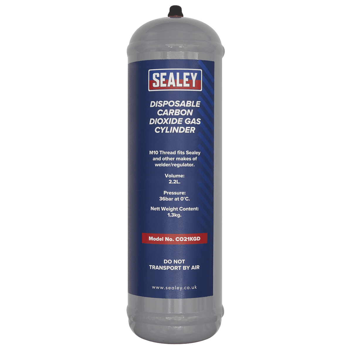 Sealey CO21KGD 1 3kg Disposable Carbon Dioxide Gas Cylinder