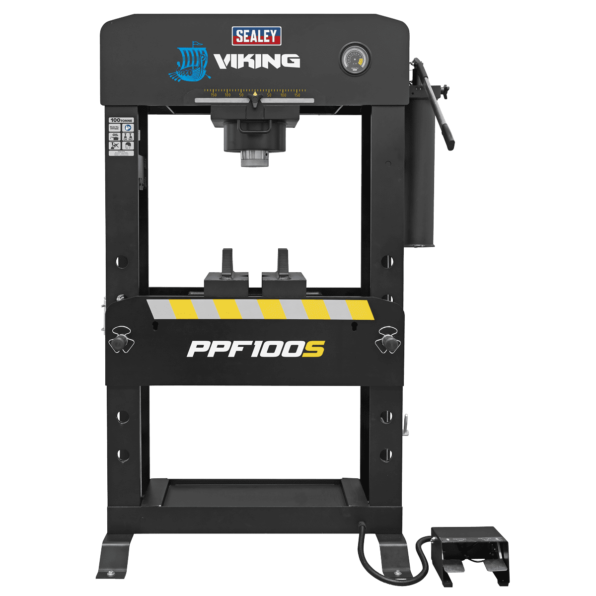 Sealey PPF100S Viking Air/Hydraulic Press 100 Tonne Floor Type with ...