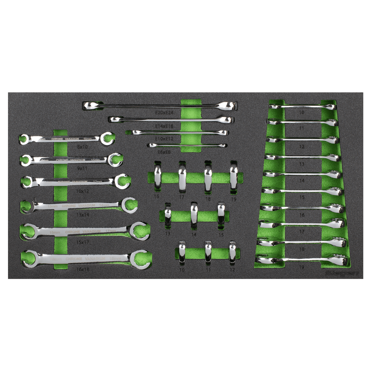 Sealey S01274 Tool Tray with Specialised Spanner Set 30pc - Metric