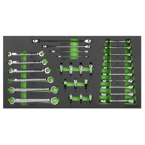 Sealey S01274 Tool Tray with Specialised Spanner Set 30pc - Metric