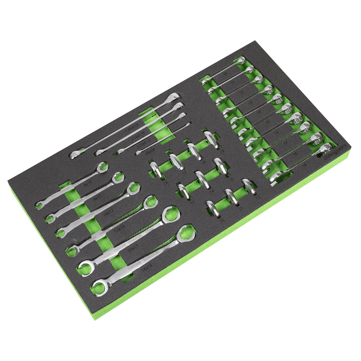 Sealey S01274 Tool Tray with Specialised Spanner Set 30pc - Metric
