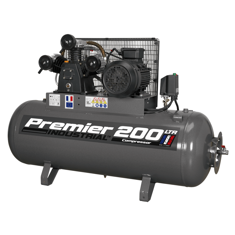 Sealey SAC32055B Compressor 200L Belt Drive 5 5hp 3ph