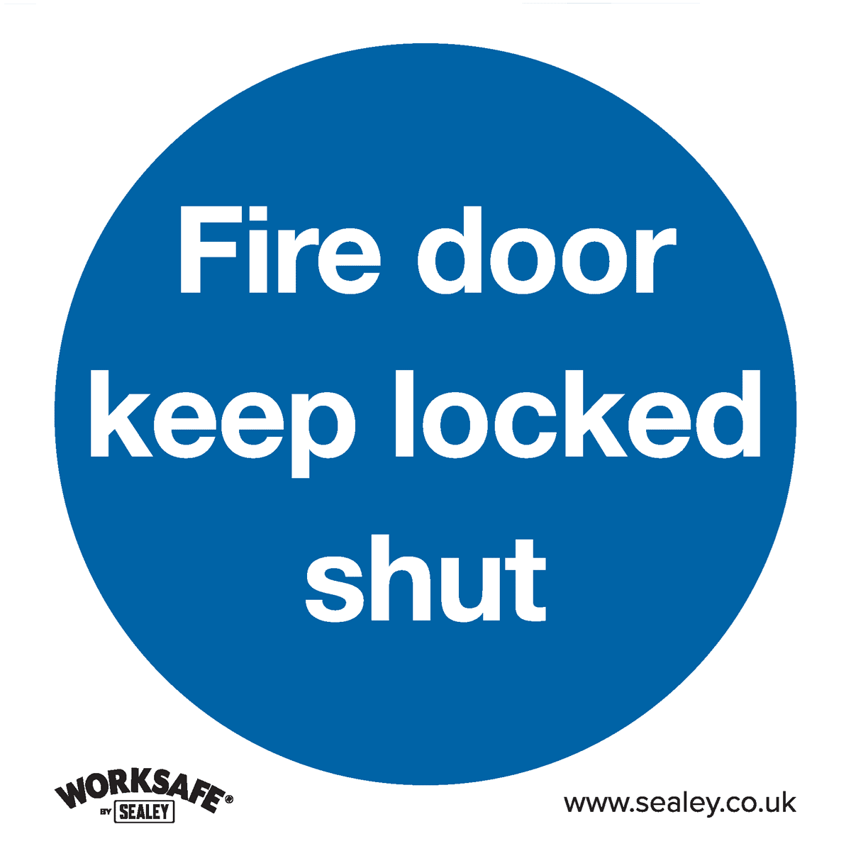 Sealey SS4P1 Mandatory Safety Sign - Fire Door Keep Locked Shut - Rigid ...