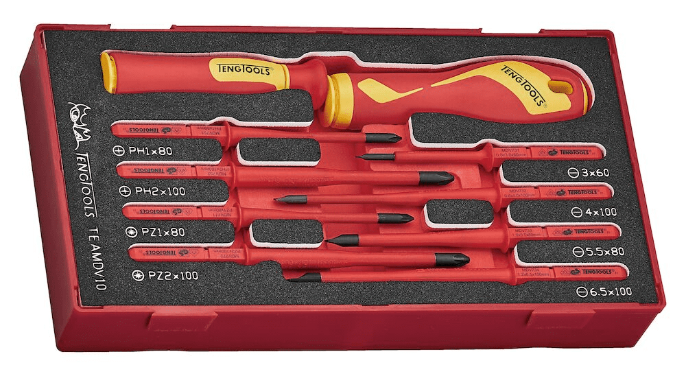Teng TEAMDV10 Insulated Interchangeable Screwdriver Set 1000 Volt 10 Piece