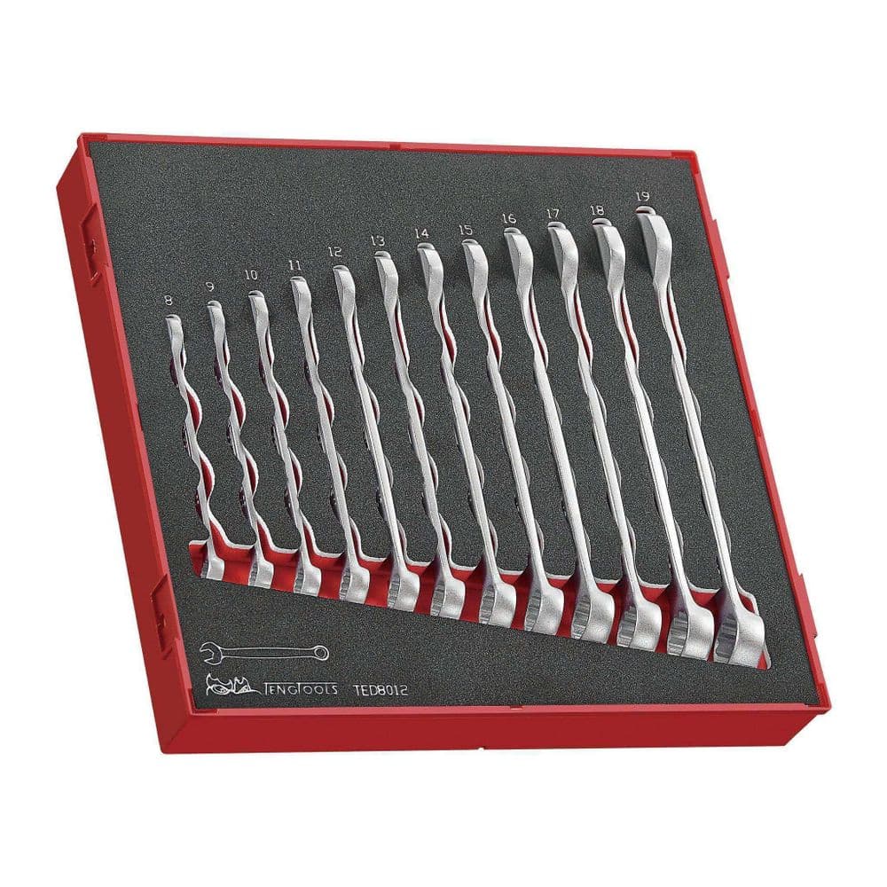Teng TED8012 12 Piece Anti Slip Metric Combination Wrench EVA Foam Set ...
