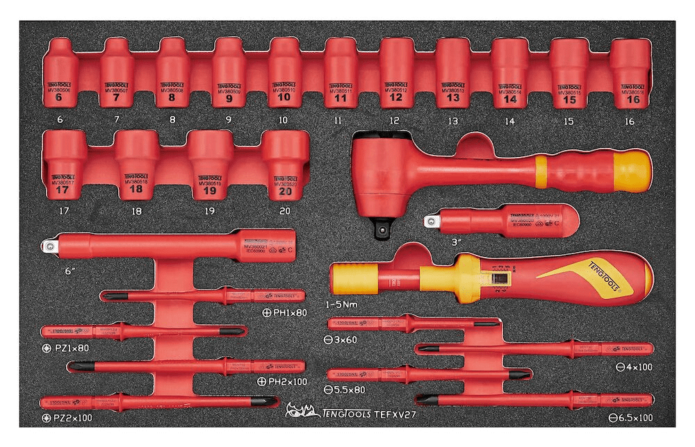 Teng TEFXV27 Insulated Socket & Torque Screwdriver Set 1000 Volt 27 Piece