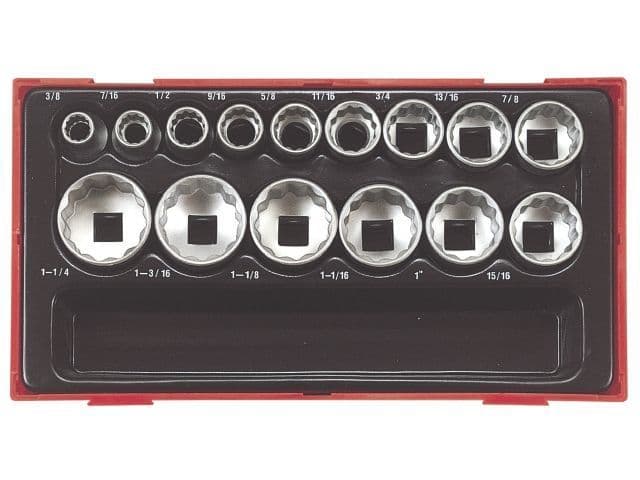 Teng TT1215AF 15 Piece 1/2" Drive Imperial Socket Set