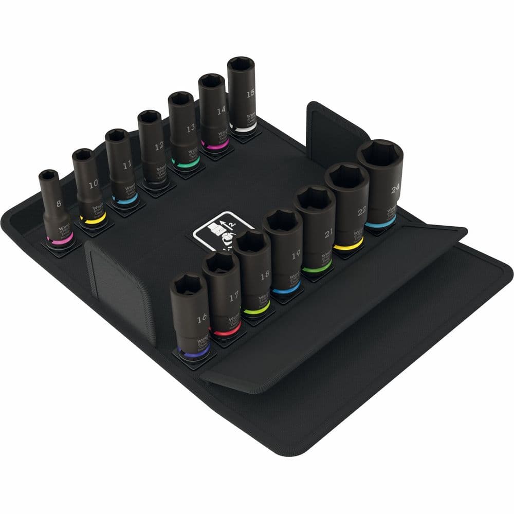 Wera 05005580001 8790 B 14 Piece Metric 3/8" Drive Deep Impaktor Socket Set