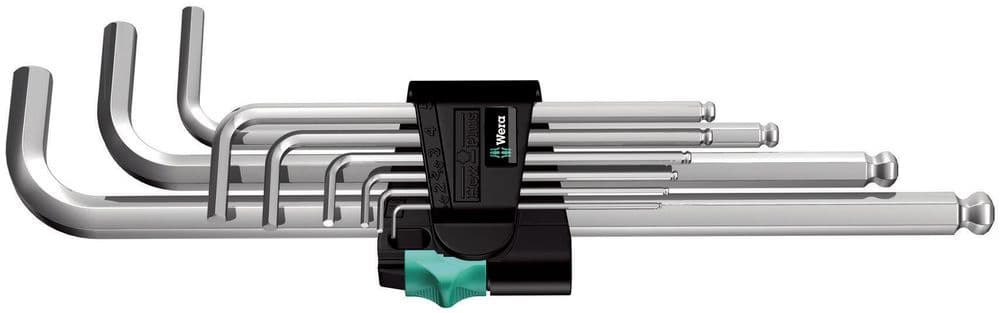 Wera 05022087001 9 Piece Metric Hex-Plus Long Chrome Plated Hex Key Set ...