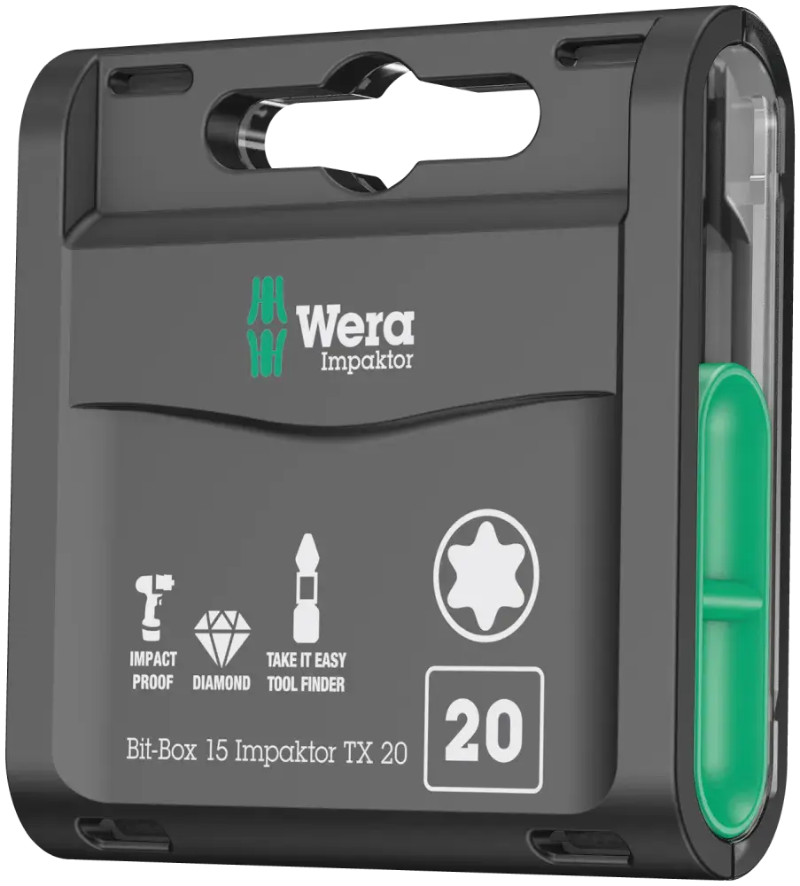 Wera 05057772001 Bit-Box 15 Impaktor TX20 x 25mm 15 Piece