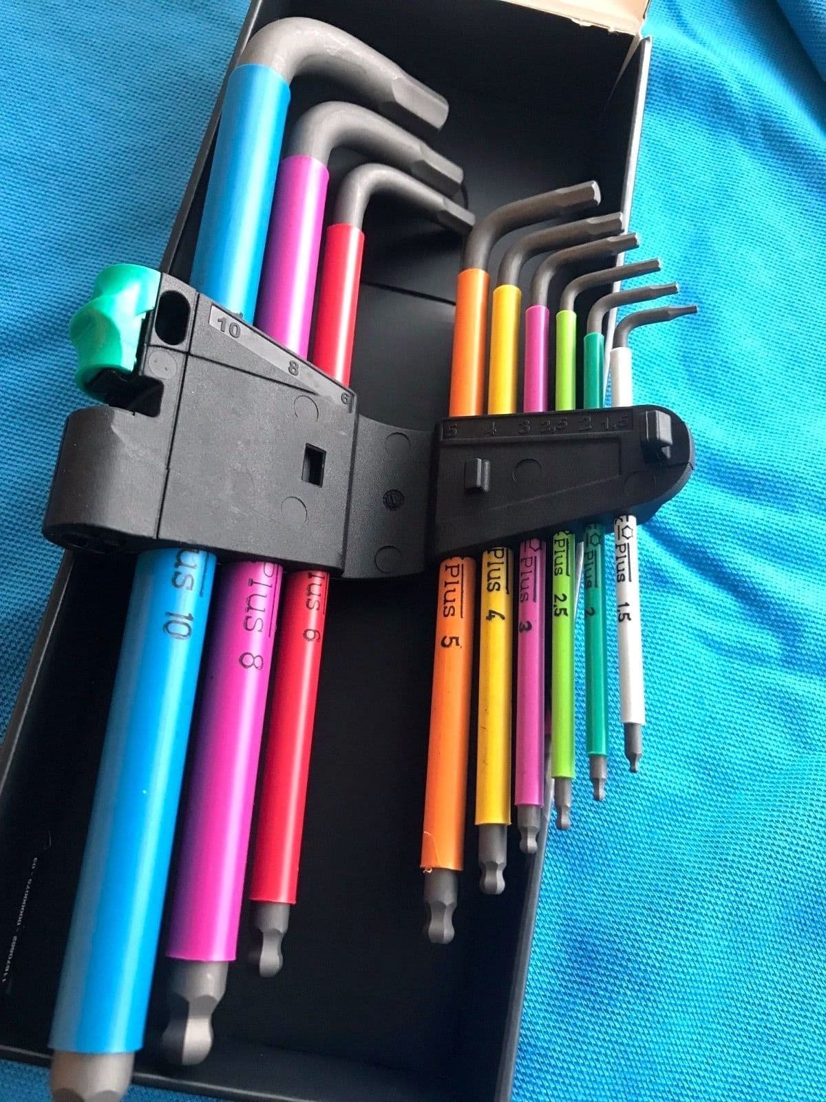 Wera 05073593001 Hex Allen Key Set Bright Coloured 9 Piece 1 5mm-10mm ...