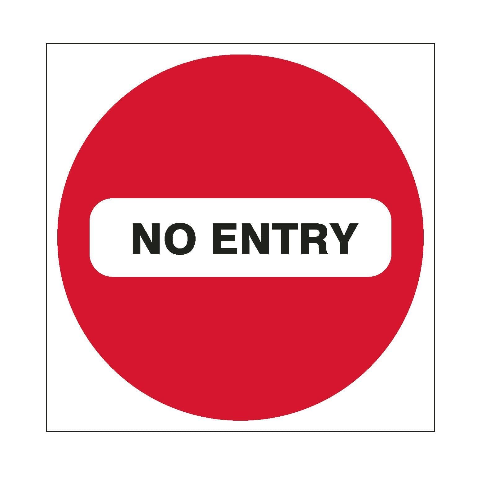 No Entry Safety Sign Pks 10 or 50