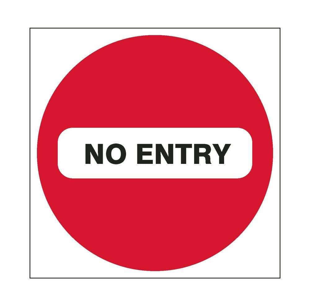 No Entry Safety Sign Pks 10 or 50