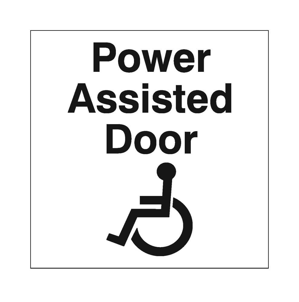 Power Assisted Door with Wheelchair Safety Sign Pks 10 or 50
