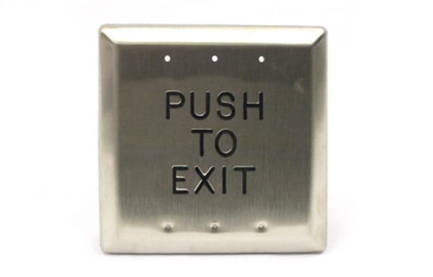 WIKK Square Push Pad "Push to Exit" Logo