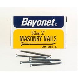 Bayonet Masonry Nails - Zinc Plated Box Pack - 50mm