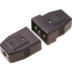 Securlec 5A 3 Pin Nylon Connector Black - Pre-Packed
