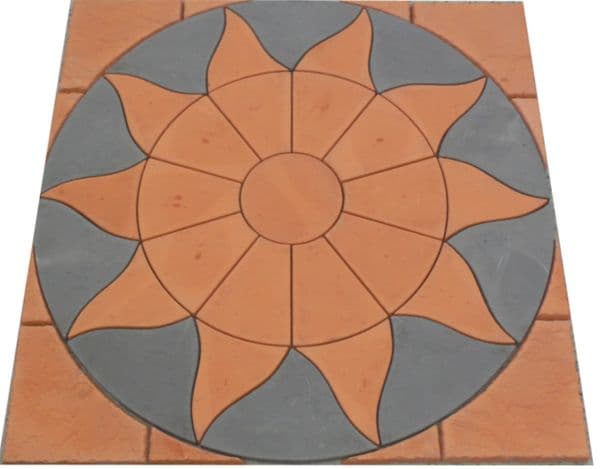 1800mm Aztec Sun Circle Terracotta plus Terracotta Infill