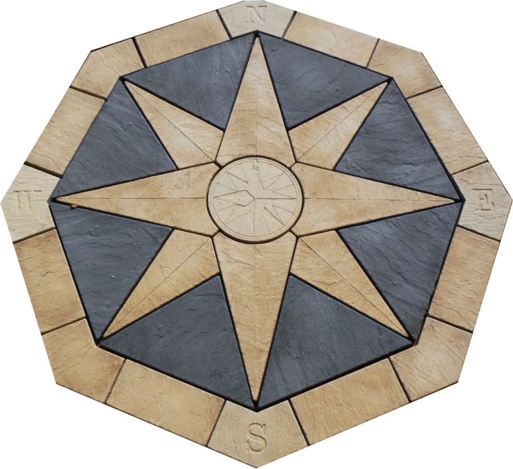 2400mm Compass Feature In Buff / Slate Grey no infill