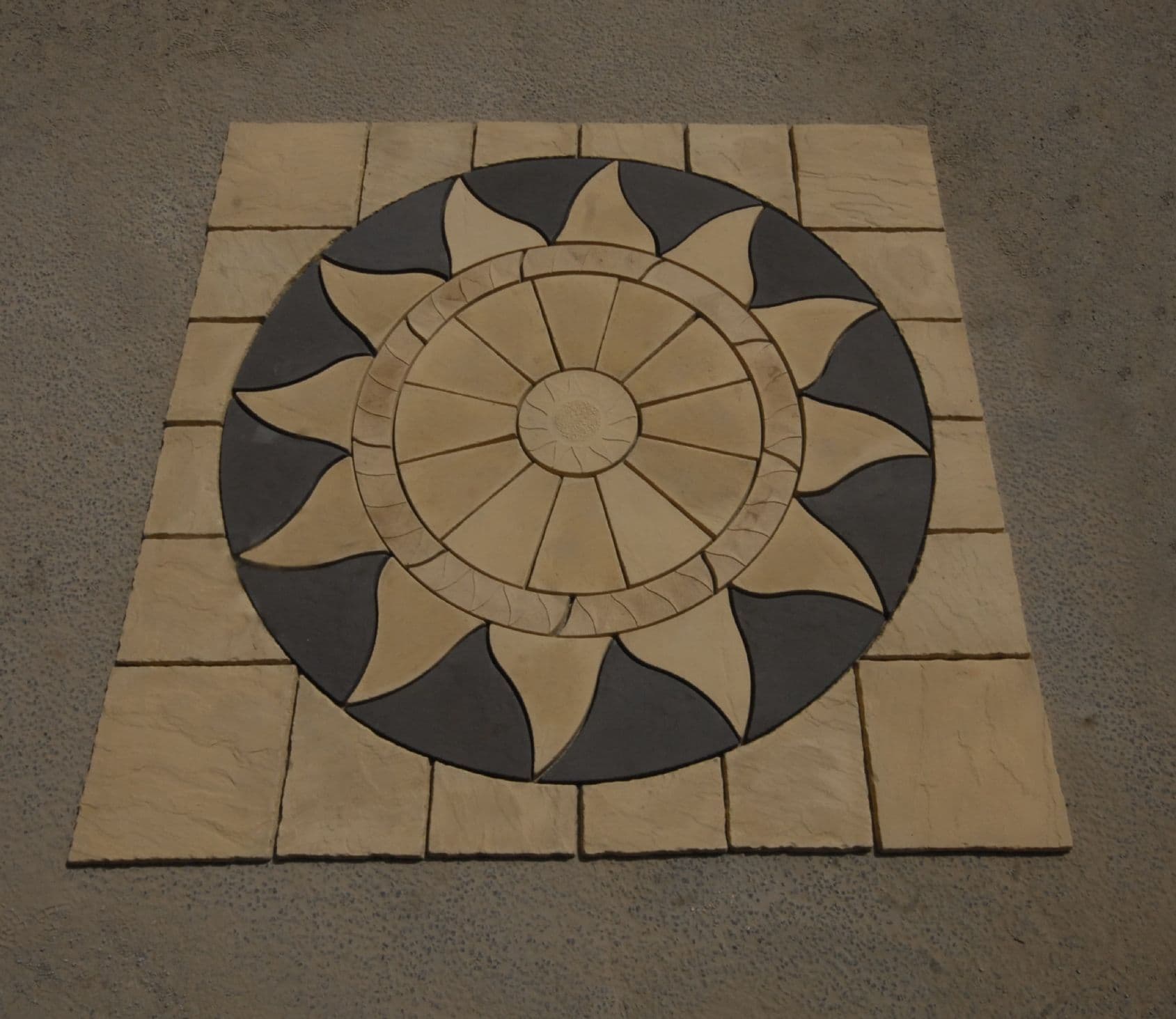 3m x 3m Aztec Sun Circle Buff Buff Narrow Ring Plus Buff Infill