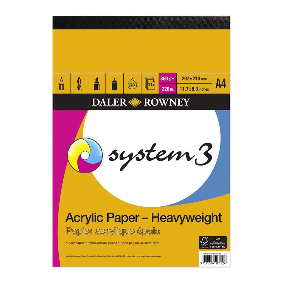 Daler Rowney System 3 Acrylic Heavyweight Pad A4