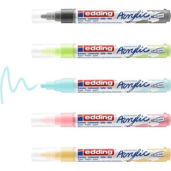 Edding Acrylic Paint Pens Medium Set of 5 Pastel Colours