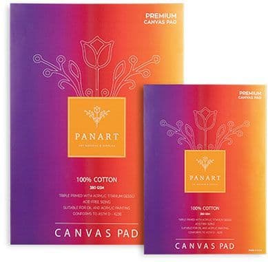PanArt Canvas Pad Primed 100 Cotton 380 gsm - various sizes