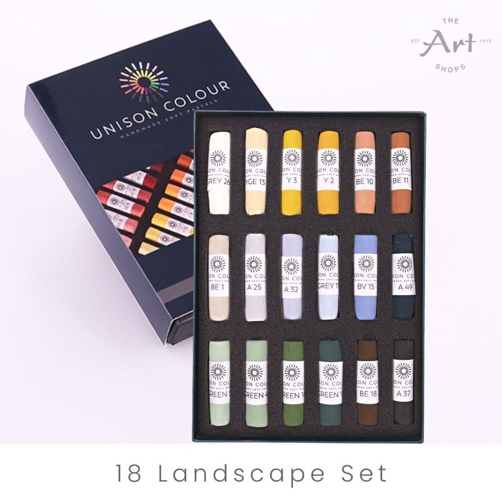 Unison Artists Soft Pastels - Set of 18 Landscape Colours