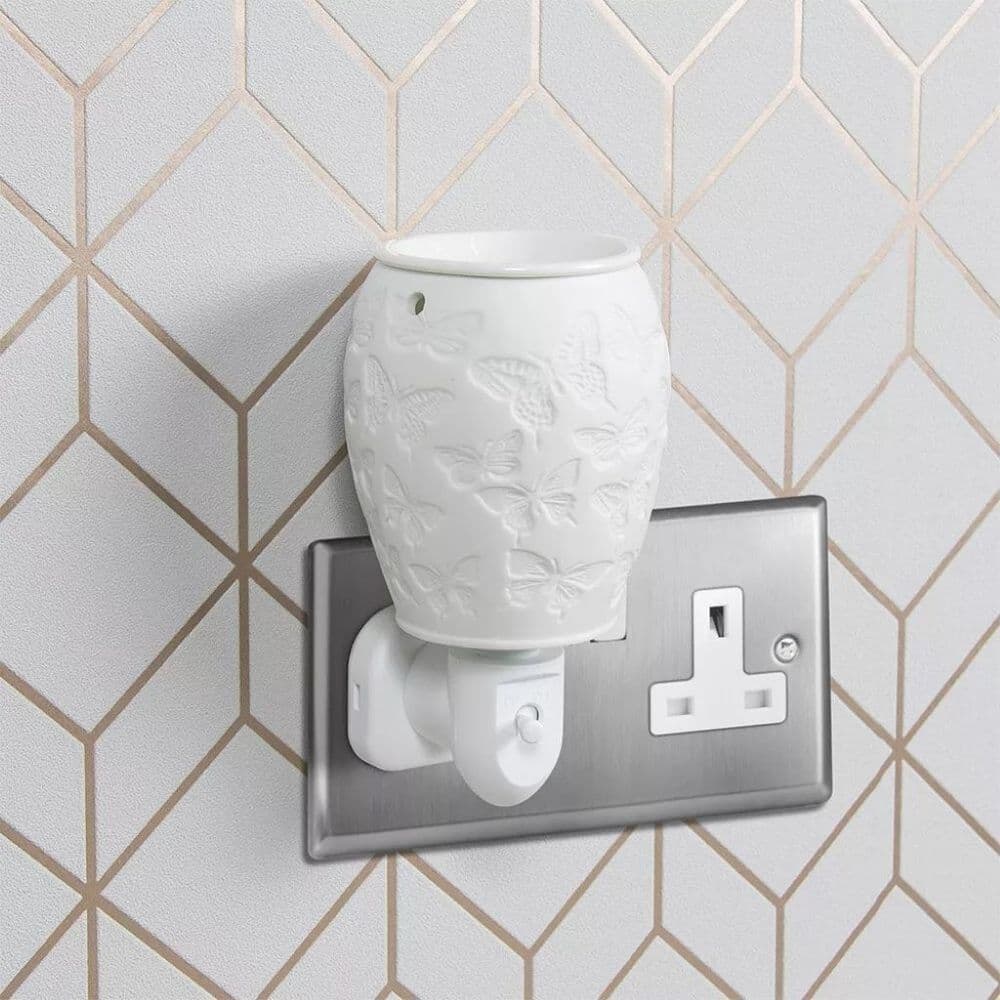 White Butterfly Electric Plug In Wax Melt Burner