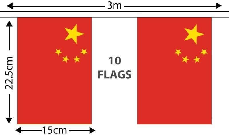China 3m Bunting | flagly.co.uk | We Sell Flags and Bunting