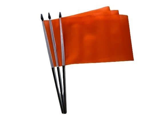 Plain Orange Hand Flag - 3 Pack | flagly.co.uk | We Sell Flags