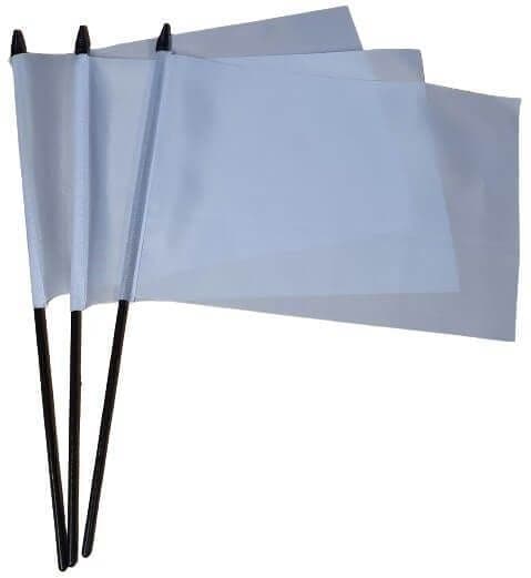 Plain White Hand Flag - 3 Pack | flagly.co.uk | We Sell Flags