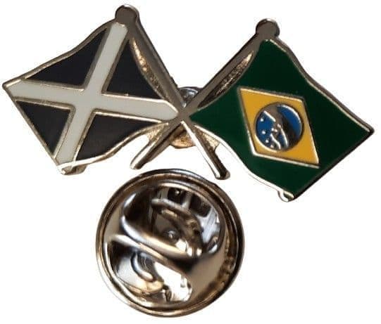 Scotland & Brazil Pin Badge | flagly.co.uk | We Sell Flags