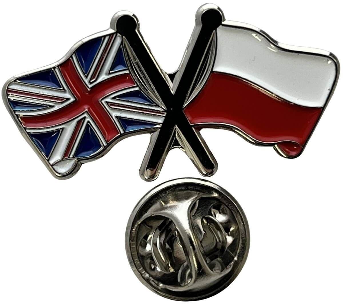 Union Jack & Poland Pin Badge | flagly.co.uk | We Sell Flags