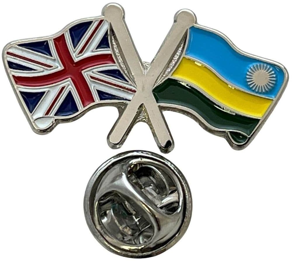 Union Jack & Rwanda Pin Badge | flagly.co.uk | We Sell Flags