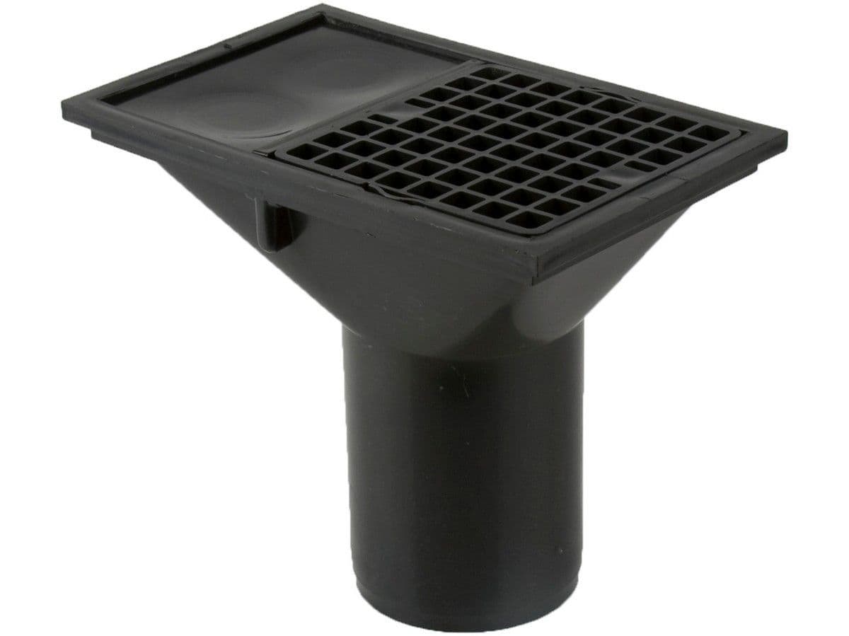 110mm Integral Rectangular Hopper - Black