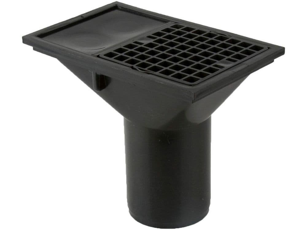 110mm Integral Rectangular Hopper - Black