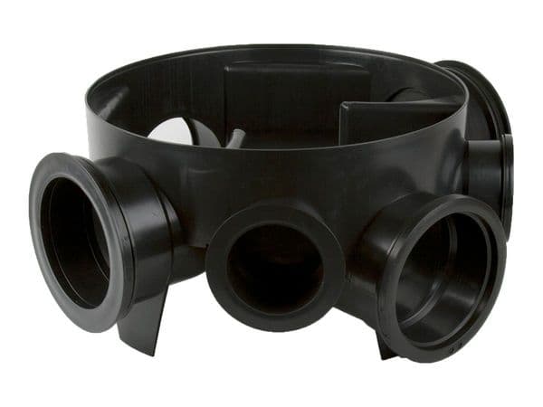 450mm x 110mm Dia Chamber Base 225mm Invert - Black