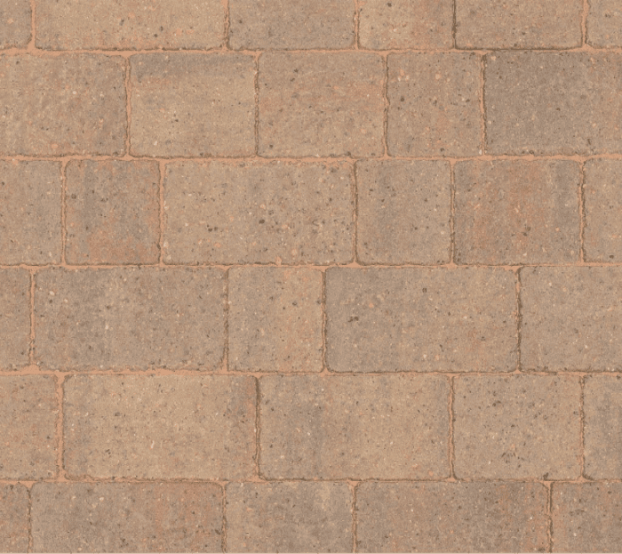 Alpha Trio 50mm Block Paving Autumn Gold 10 82M2 Mixed Size Pack