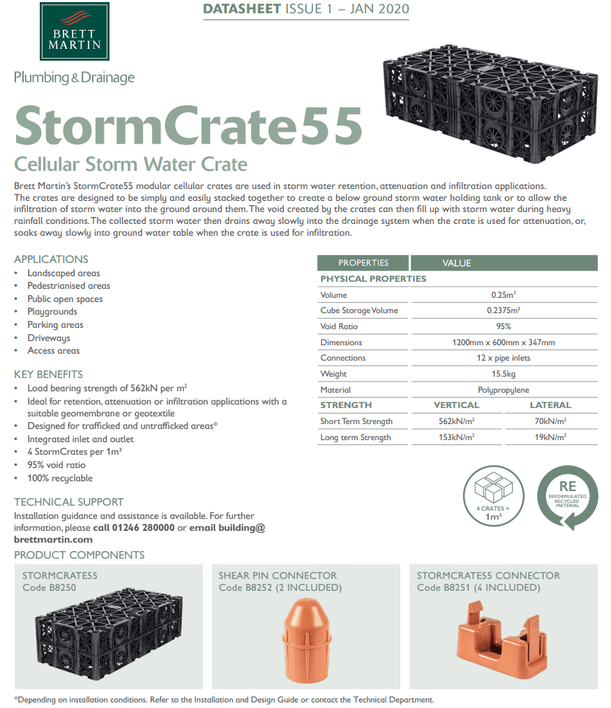Brett Martin Stormcrate 55 Soakaway 1200 X 600 X 347mm