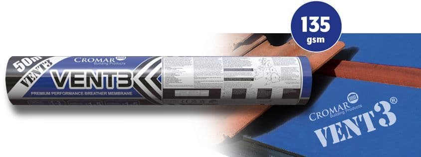 Cromar Vent 3 135G BBA Breathable Roofing Felt 1 5M X 50M