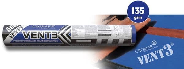 Cromar Vent 3 135G BBA Breathable Roofing Felt 1 5M X 50M