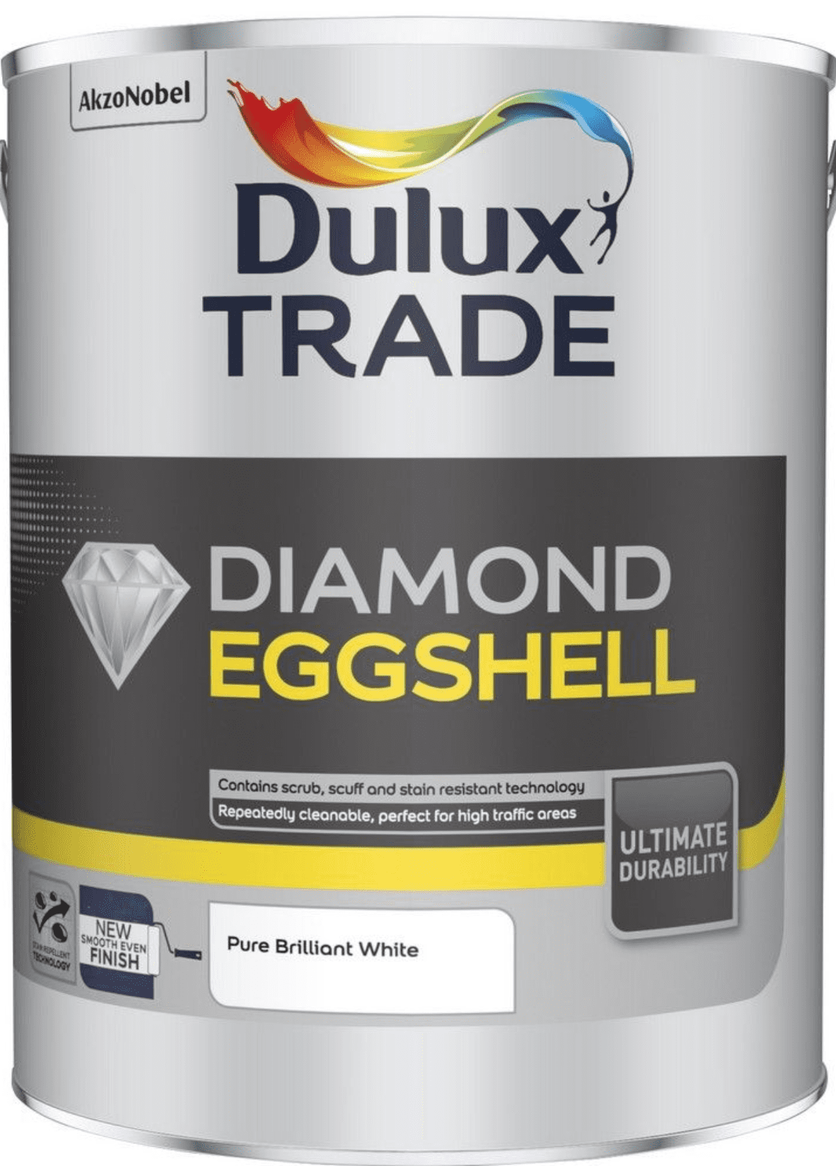 Dulux Trade Diamond Eggshell - Pure Brilliant White 2 5L