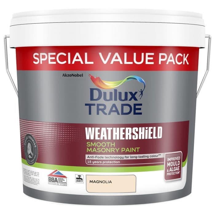 Dulux Weathersheild Smooth Masonry Paint - Magnolia - 7 5L