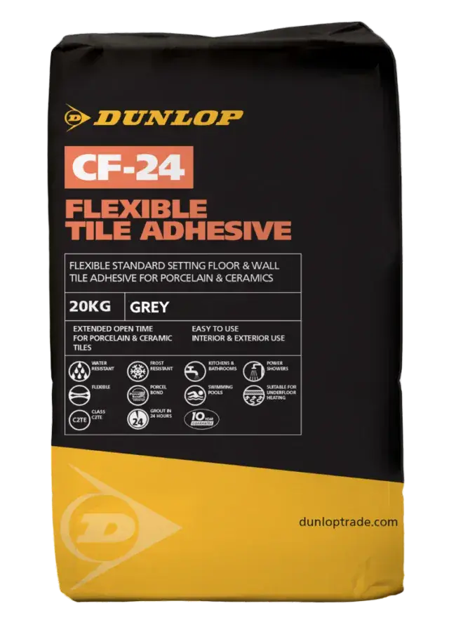 Dunlop CF-24 Flexible Tile Adhesive White 20kg